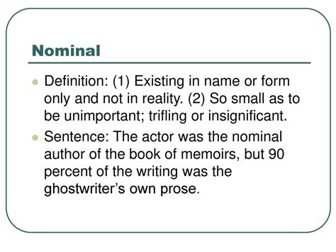 Nominal Definition