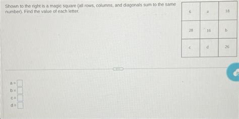 solved shown to the right is a magic square all rows