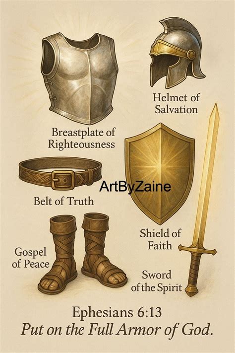 Full Armor Of God Png And Pdf Ephesians 613 17 Bible Print Jesus