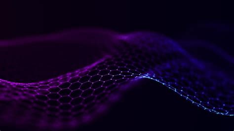 Premium Ai Image Abstract Hexagon Wave With Moving Dots Flow Of Particles Cyber Technology