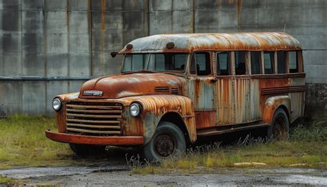 79000 Vintage Rust Mini Bus Pictures