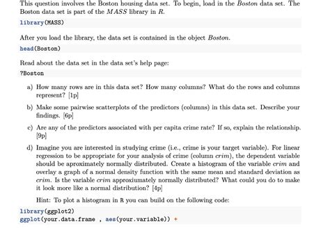 Solved This Question Involves The Boston Housing Data Set