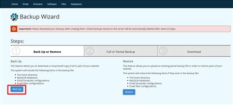 creating a website backup in your cpanel web hosting hub