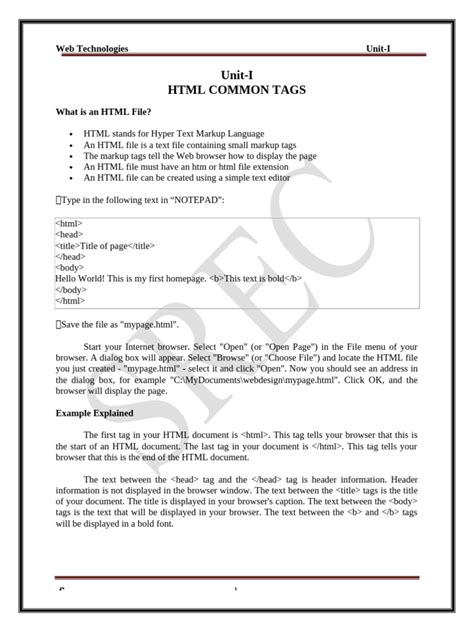 Complete Html Xml Js Css Wt Course Material Pdf Hyperlink Html