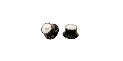 Gibson Prmk 010 Top Hat Knobs With Silver Metal Inserts 4 Pack Black