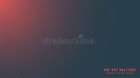 Pop Art Dots Wavy Halftone Pattern Vector Radial Border Red Abstract Background Stock Vector