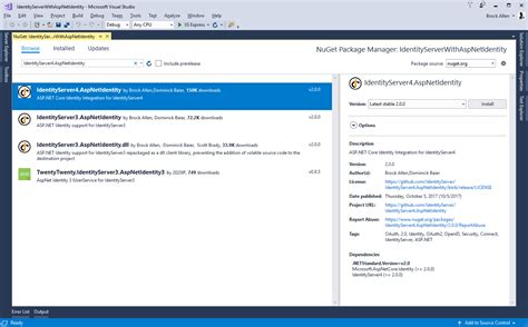 Using Aspnet Core Identity — Identityserver4 100 Documentation