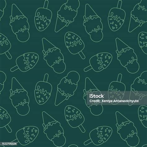 단색 아이스크림 패턴입니다 벡터 원활한 디자인 세련되고 다재다능한 벡터 이음매 없는 패턴은 포장지와 다양한 프로젝트를 위한 단색 색상의 아이스크림 이미지를 특징으로 합니다