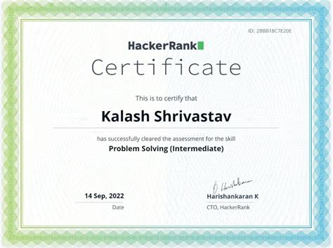 Kalash Shrivastav On Linkedin Hackerrank Problemsolving