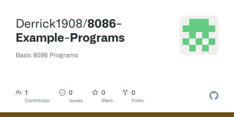 Github Derrick1908 8086 Example Programs Basic 8086 Programs