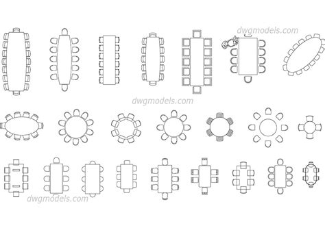 Tables Plan Dwg Free Cad Blocks Download 41 Off