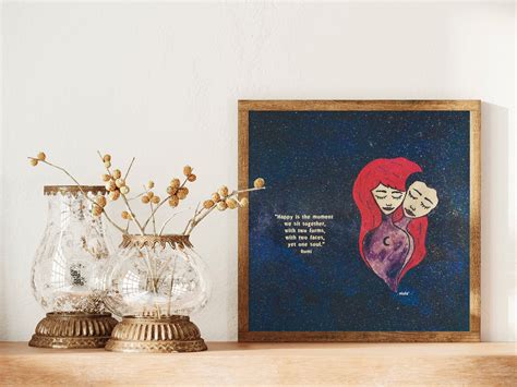Rumi Poem Art Print Whimsical Lovers Watercolor Spiritual Home Decor