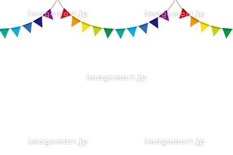 イラスト グラフィック素材：カラフルなガーラント三角旗・パーティーフラッグのセット 169489519 イメージマート