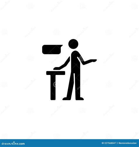 Confident Speaking Black Glyph Icon Stock Vector Illustration Of