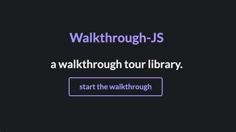 A Javascript Library For Easy Walkthrough And Site Tour Tutorial