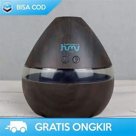 Air Humidifier Aromaterapi Diffuser Taffware Desain Kayu 300ml Led Rgb