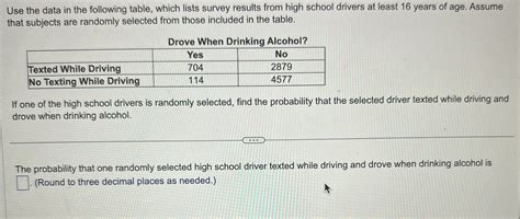 [solved] use the data in the following table which lists survey
