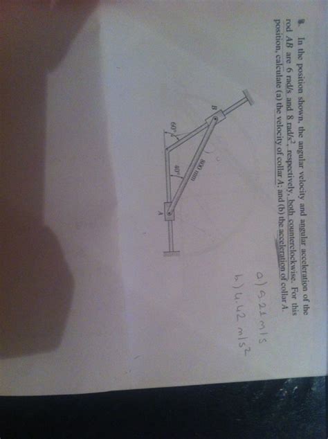 Solved In The Position Shown The Angular Velocity And Chegg Com