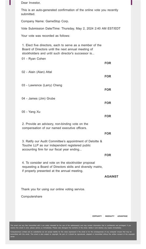 Done My Part Dont Forget To Vote 🚀🚀💜 Rsuperstonk