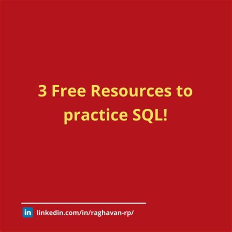 Top 3 Free Resources To Practice Sql By Raghavan P Medium