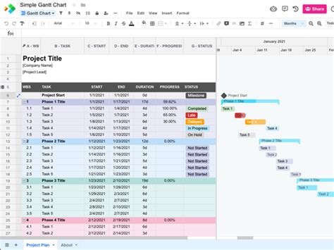 Excel Project Gantt Chart Template