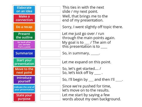 Signposting Language Match Up
