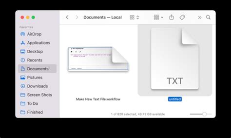 how to create a text file in a folder on mac