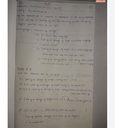Theory Of Computation Handwritten Notes Gate Notes Computer Science Engineering
