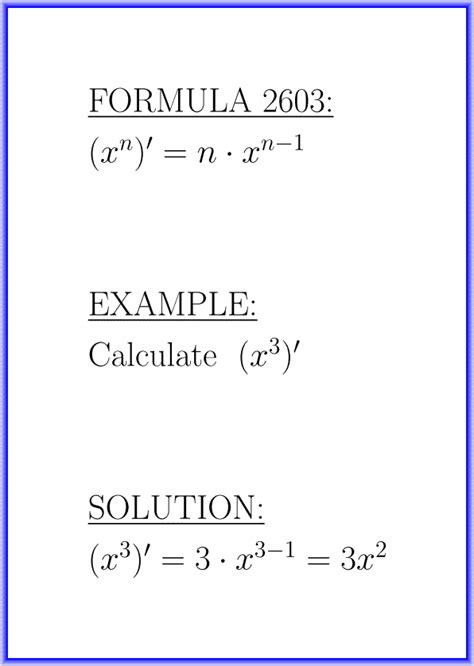The Derivative Of X To The N Formula With Example Formula 2603 Lunlun Com
