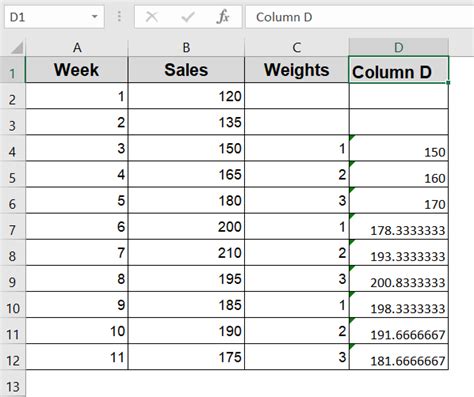 How To Calculate Weighted Moving Average In Excel Excel Insider