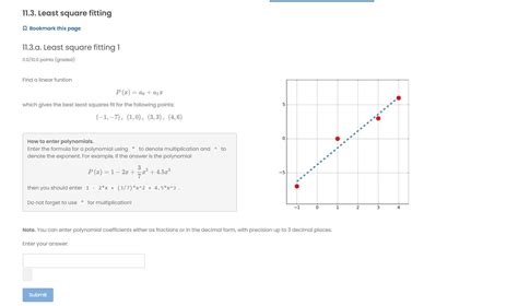 solved 11 3 least square fitting a bookmark this page