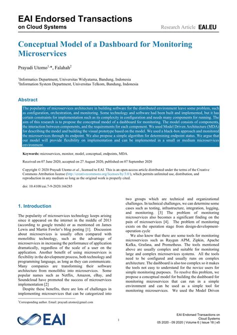 Pdf Conceptual Model Of A Dashboard For Monitoring Microservices