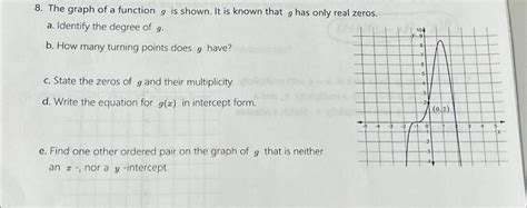 Solved The Graph Of A Function G Is Shown It Is Known Chegg