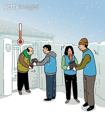 일러스트 겨울 소외계층 가난 한랭질환 질병 한파 자연현상 온도 묘사 이미지 Jv12646537 게티이미지뱅크