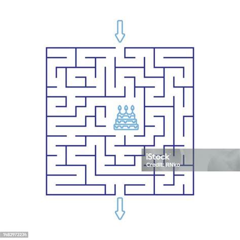 어린이 게임 정사각형 미로 다양한 난이도의 미로 촛불이 켜진 생일 케이크 디저트 개발을위한 퍼즐과 게임 벡터 0명에 대한 스톡 벡터 아트 및 기타 이미지 Istock