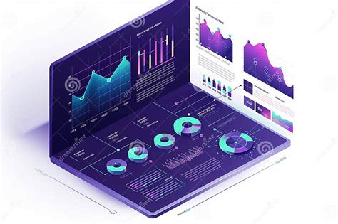 Data Analysis On Laptop Screen Stock Illustration Illustration Of
