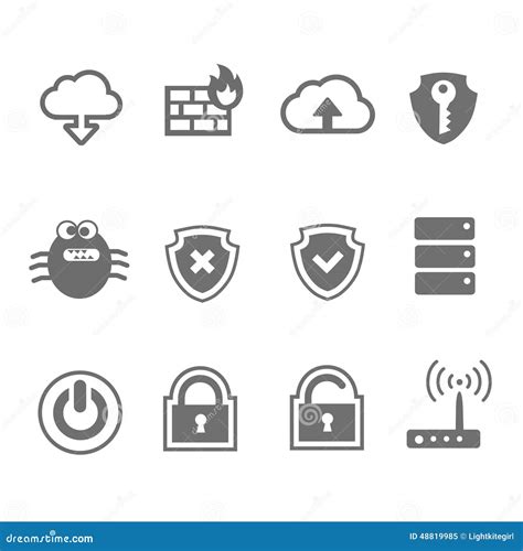 Computer Network Icon Set Stock Vector Illustration Of Connection 48819985