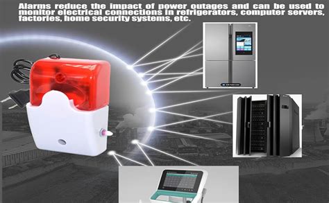 Amazon Com Power Outage Failure Cut Loss AlarmPower Failure Sound And Light Alarm Sensor