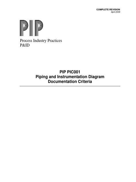 Pip Pic001 Piping Instrumentation Diagram Documentation Criteria