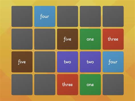 Numbers 1 10 Matching Pairs