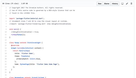 Improve The Readability Of Full Sample Code Listed In The Tutorials Issue Flutter