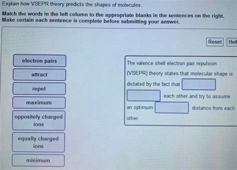 Solved Explain How VSEPR Theory Predicts The Shapes Of Chegg Com
