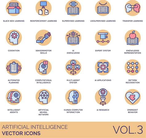 artificial intelligence icons set 40502441 Vector Art at Vecteezy