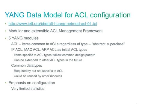 Ppt Yang Data Model For Access Control List Configuration Draft Huang