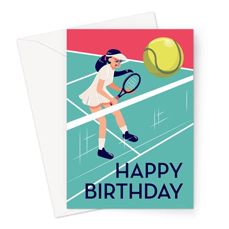 Happy Birthday Tennis Greeting Card Happy Birthday Card For Tennis