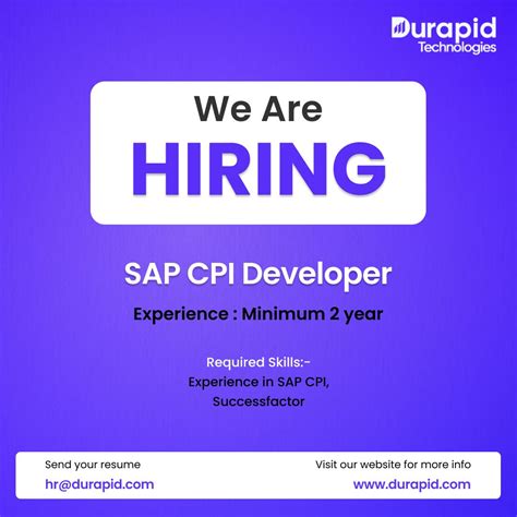 Experience Immediatejoinerpreferred Hiring Sapcpi Sucessfactor Urgenthiring Durapid
