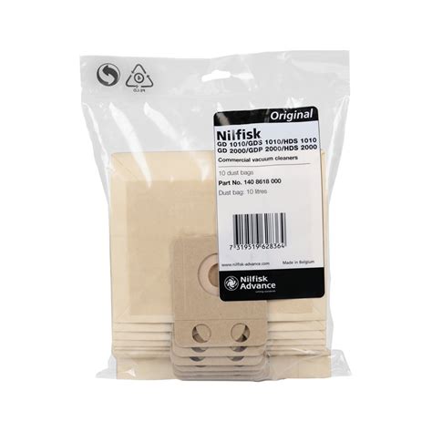 Nilfisk Paper Dust Bags For Vento8 Vp300 Vp300 Eco Vp300 Hepa Pack Of