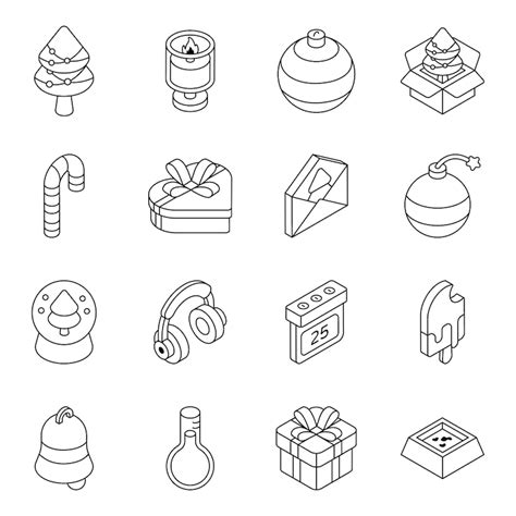 Premium Vector Pack Of Christmas Linear Icons