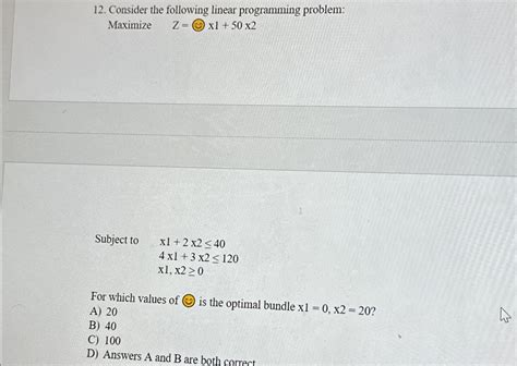 Solved Consider the following linear programming | Chegg.com