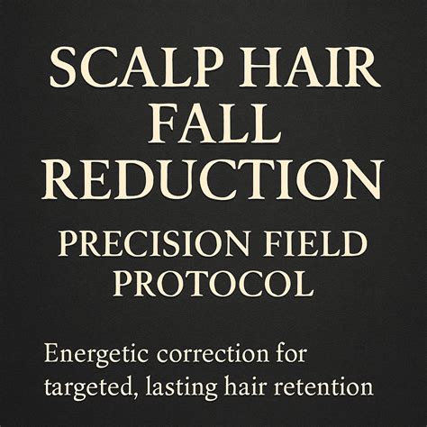 Scalp Hair Fall Reduction Precision Field Protocol